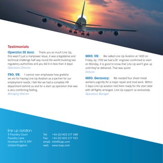 Line Up Aviation Brochure | PDF