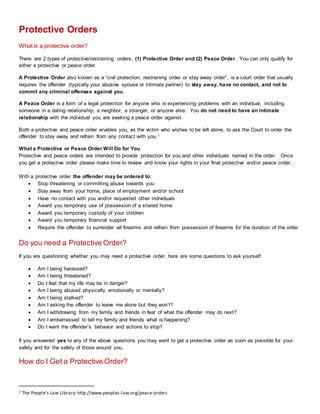 How to File a Protective Order Web Content | PDF