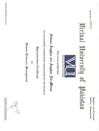 Specialization Certificate in HR | PDF