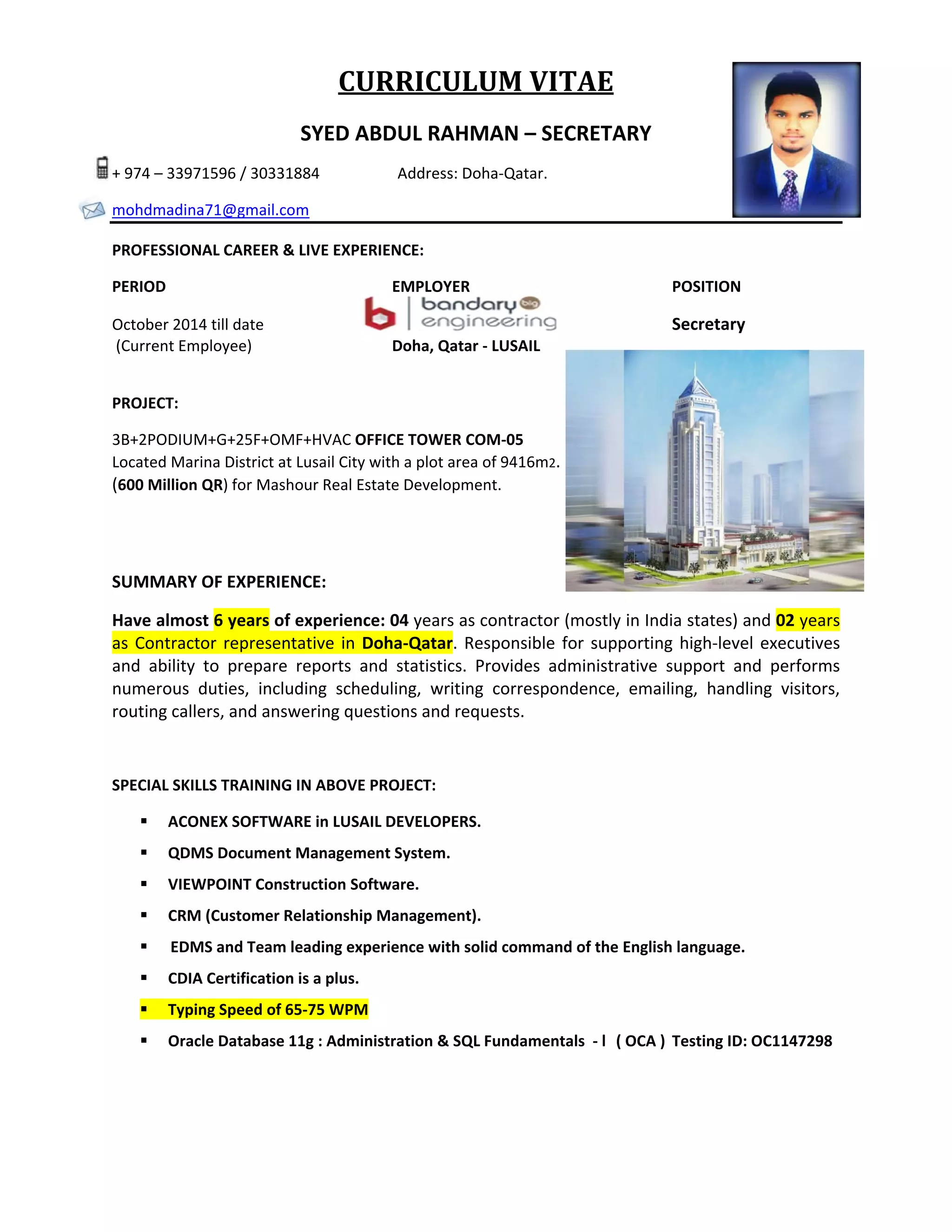 Sayed_Rahman_SECRETARY | PDF