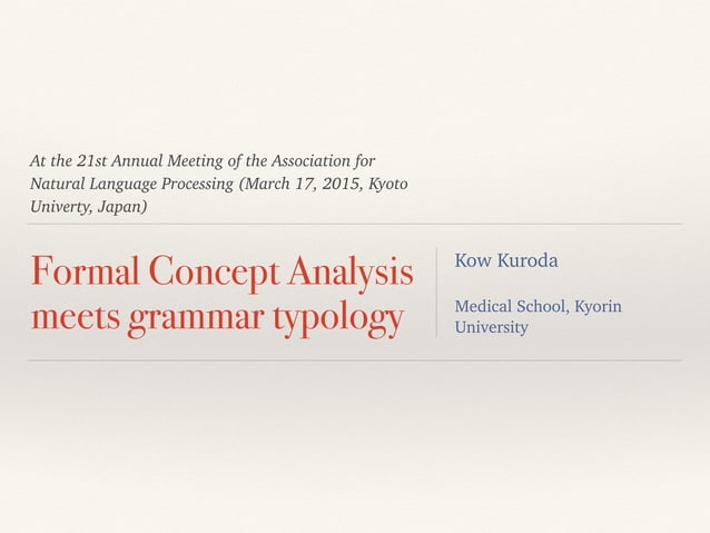 Formal Concept Analysis meets grammar typology | PPT