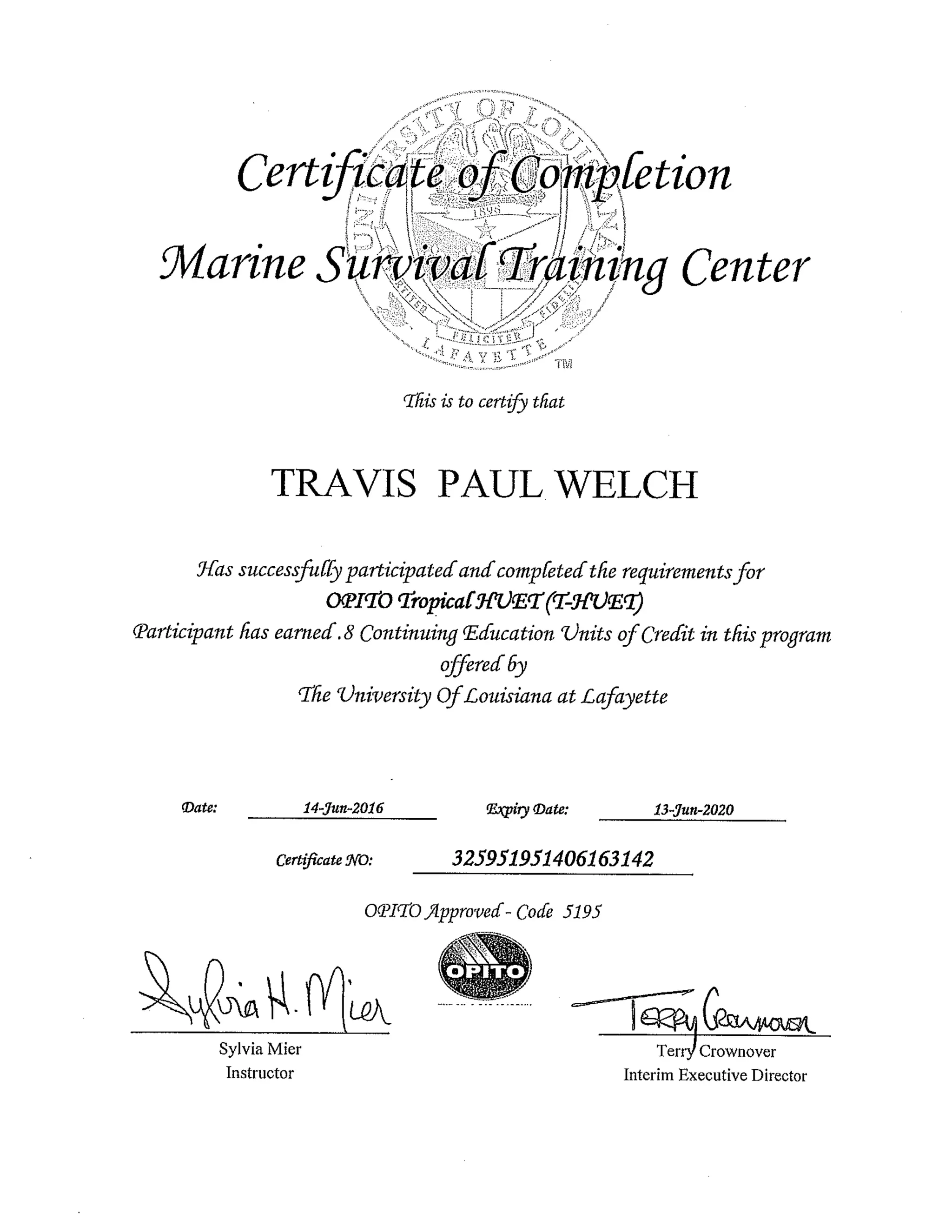 Huet Training Certificatie (Travis Welch) | PDF