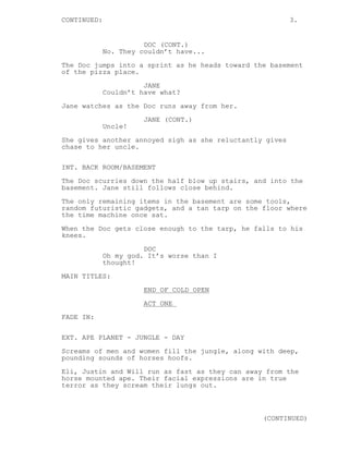 Tourists- Episode 2 Planet of the Grapes Final Draft | PDF