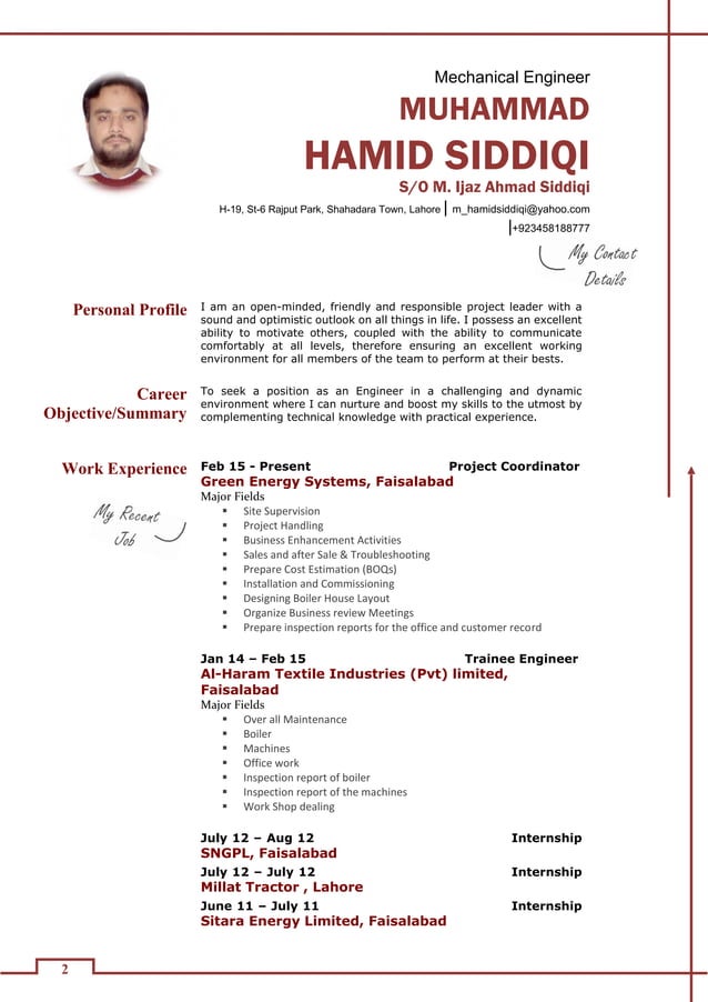 New CV formate for job with Cover letter | PDF