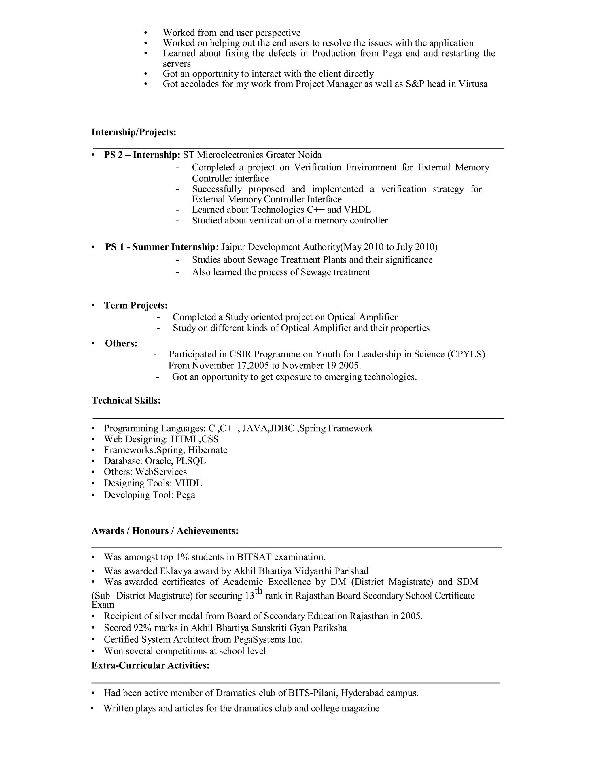 Manish resume for company | PDF