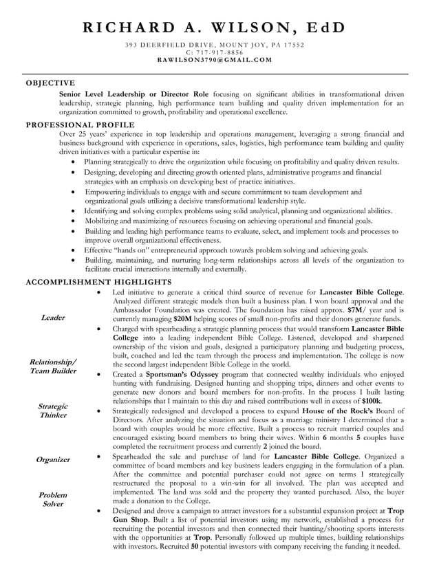 Wilson, Richard A..- Resume | PDF