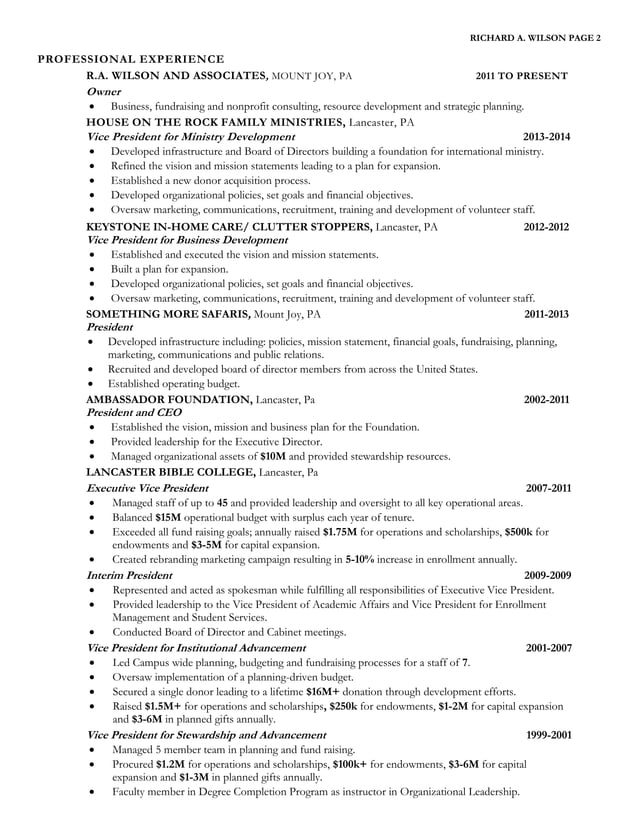Wilson, Richard A..- Resume | PDF