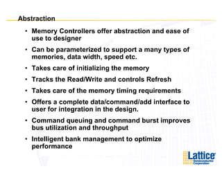 Memory Interfaces & Controllers - Sandeep Kulkarni, Lattice | PDF