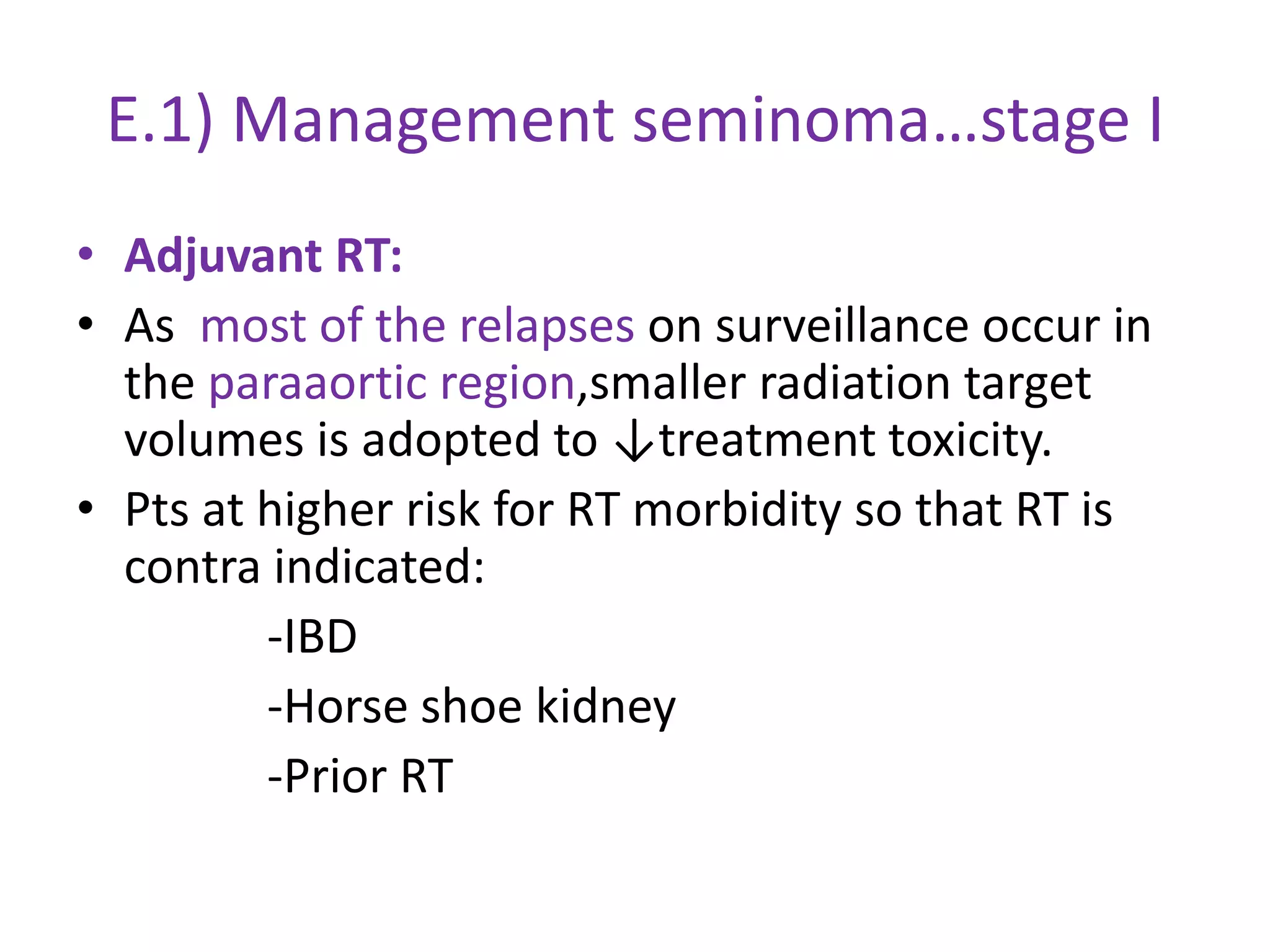 updates on management of testicular seminoma | PPTX
