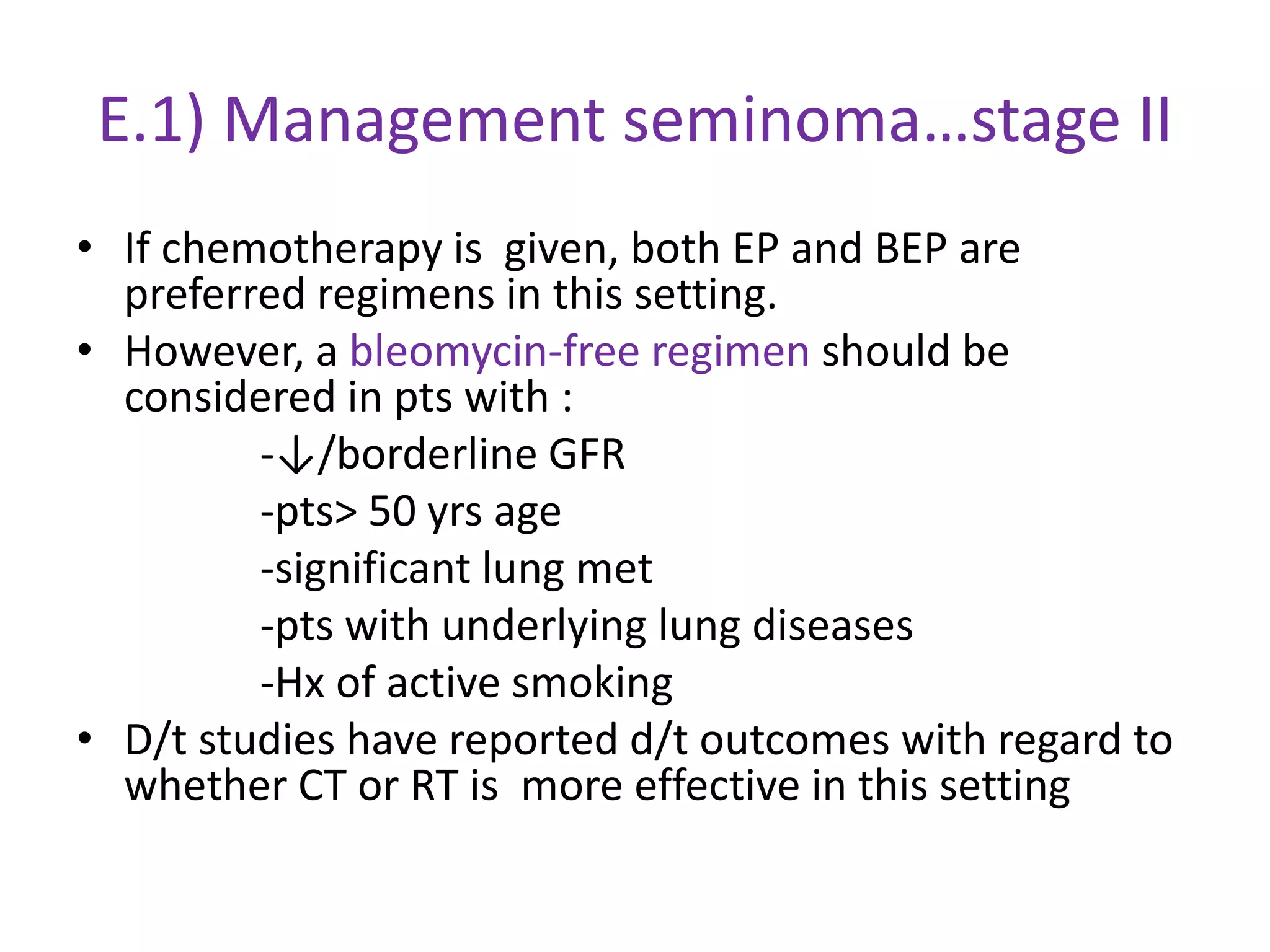 updates on management of testicular seminoma | PPTX