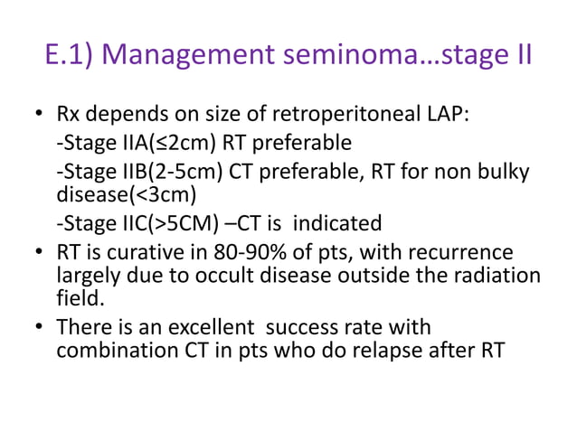 updates on management of testicular seminoma | PPTX