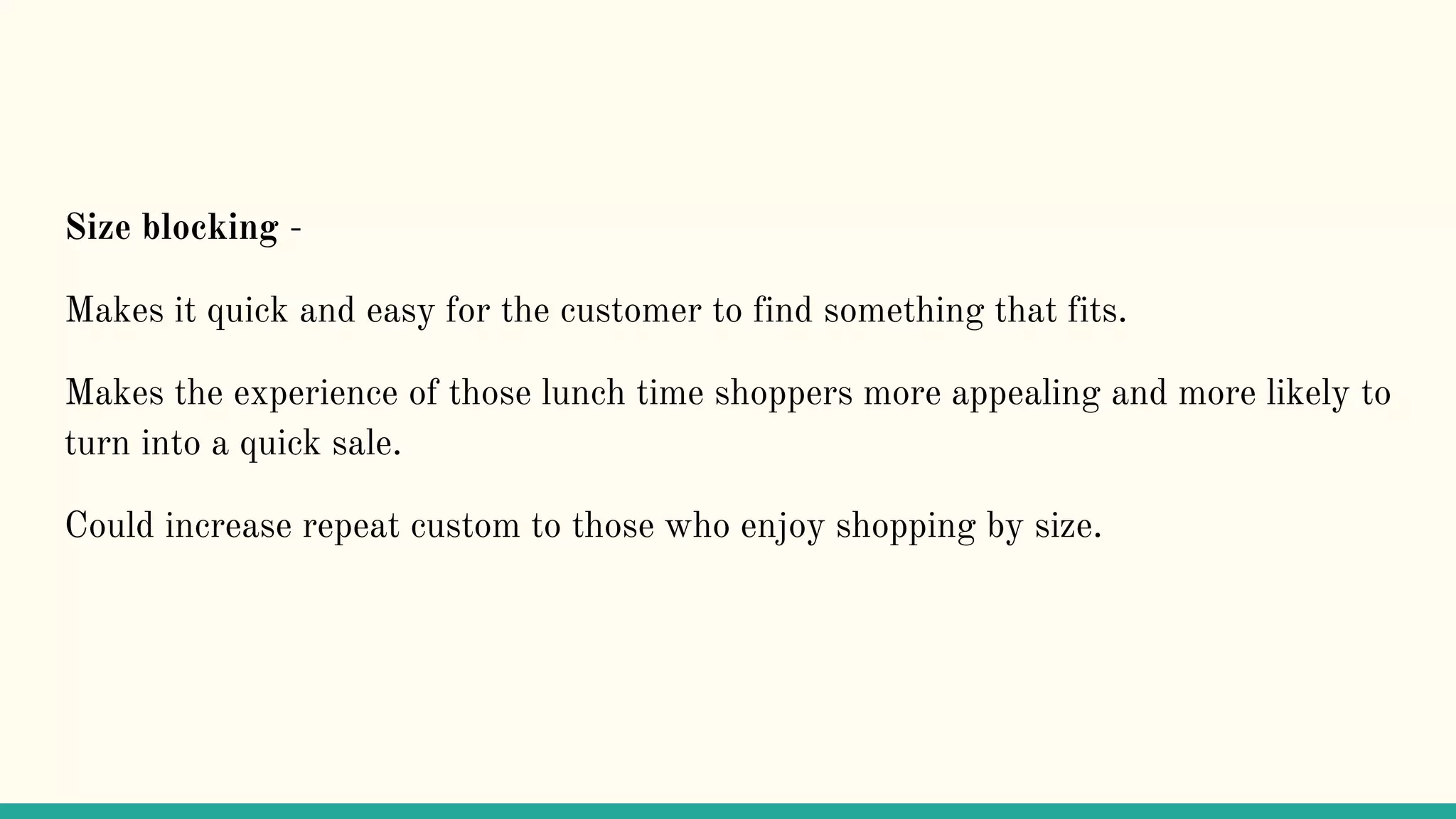 Importance of colour and size blocking in VM | PPTX