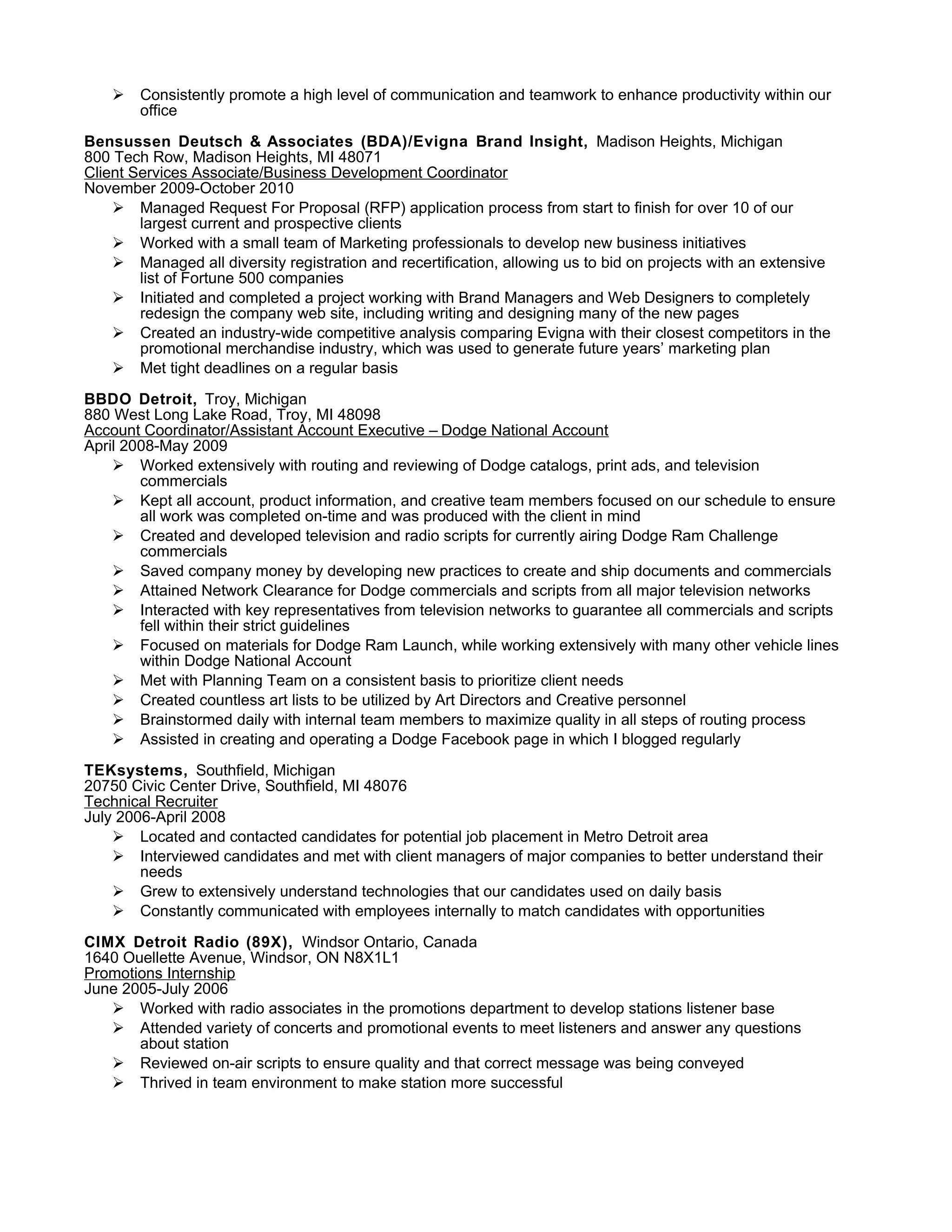 Christopher Monette Resume | DOC | Defense Industry | Industries