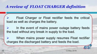ESI Electro Service India - Float Cum Battery Charger | PPTX