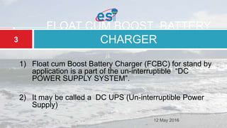 ESI Electro Service India - Float Cum Battery Charger | PPTX