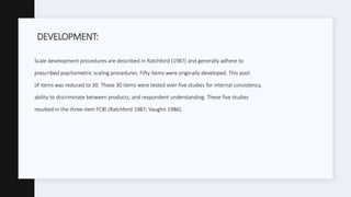 Foote, Cone and Belding Involement subscale : FCBI | PPT