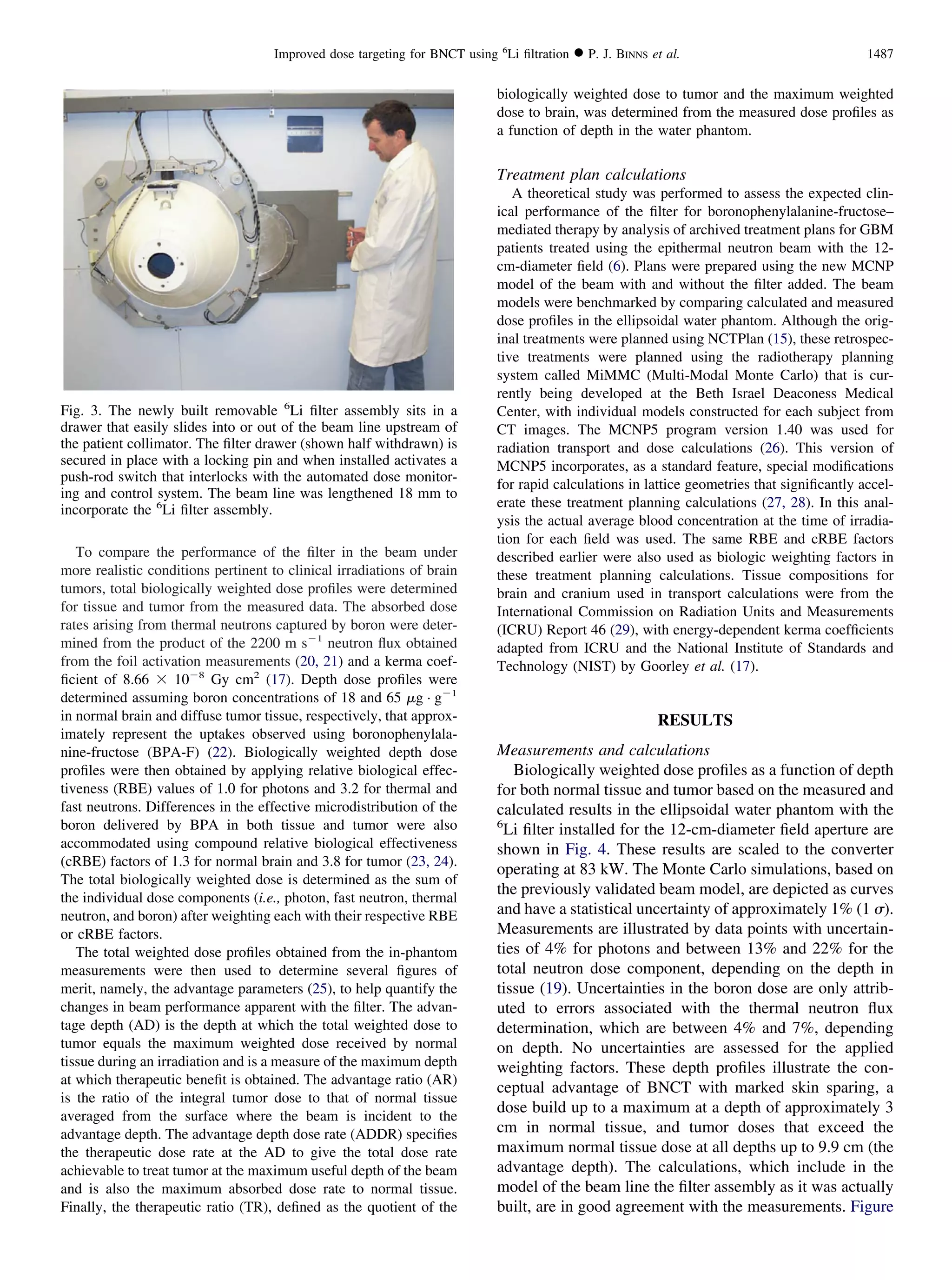 Lithium Filtration for Improved Dose Penetration in BNCT | PDF