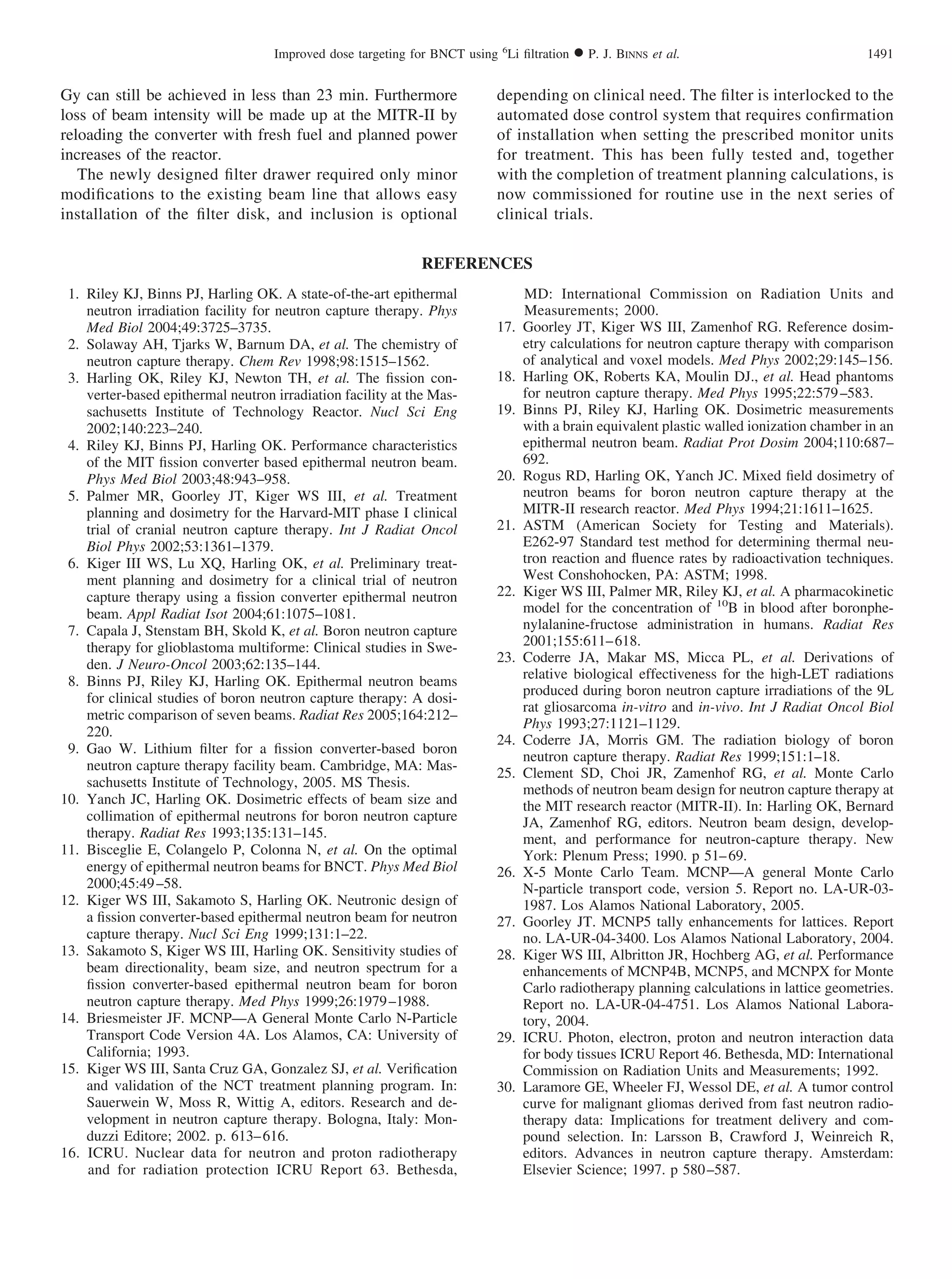 Lithium Filtration for Improved Dose Penetration in BNCT | PDF