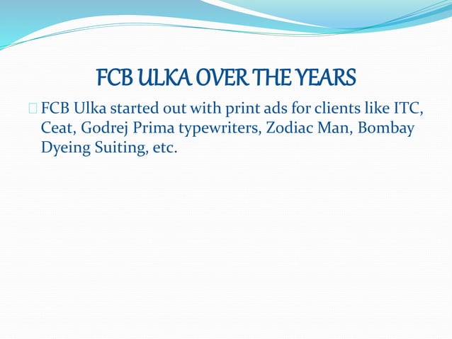 FCB ULKA Advertising Agency | PPTX