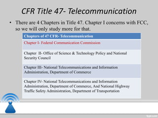 FCC- regulatory overview | PPTX