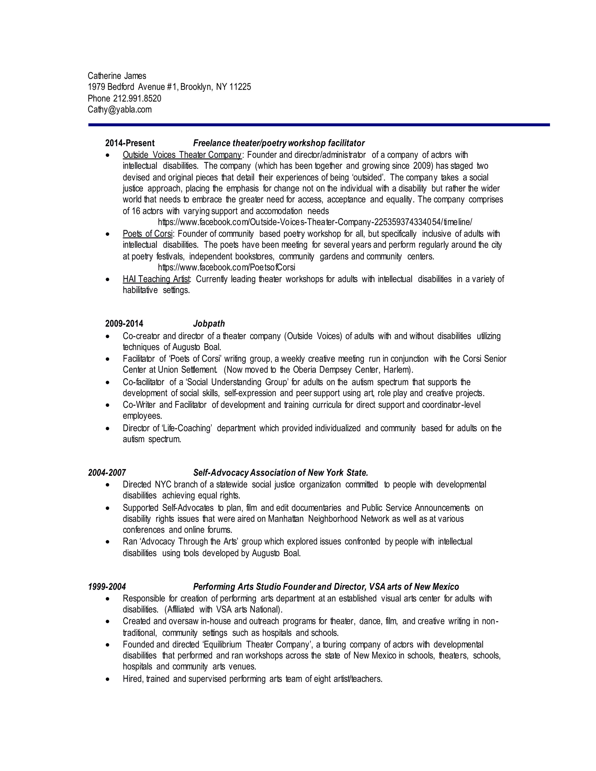 Catherine James Resume | DOCX