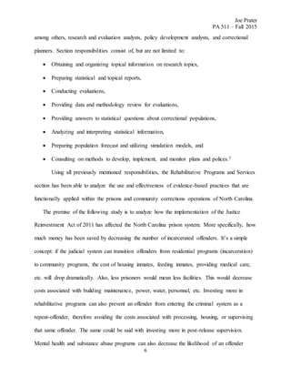 PA 511 - Cost Benefit Analysis (CBA) of the Justice Reinvestment Act | PDF