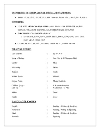 new cv santhosh | PDF