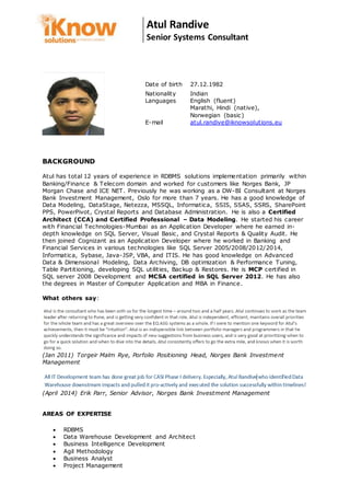 Atul Randive CV_IKnowSolutions_ENv2 | DOCX | Cloud Computing | Internet