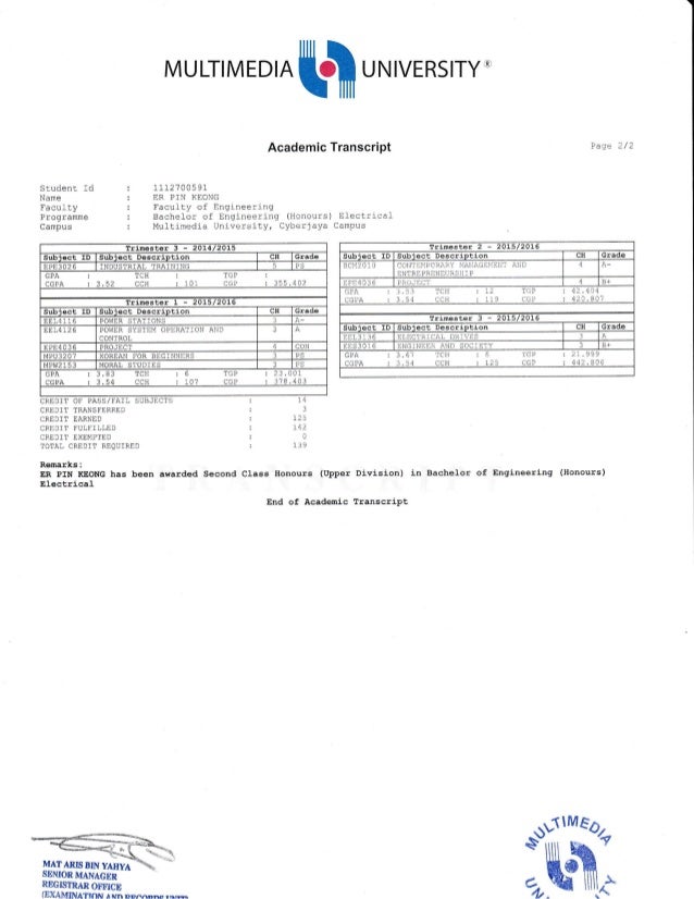 transcripts(Degree, Foundation)