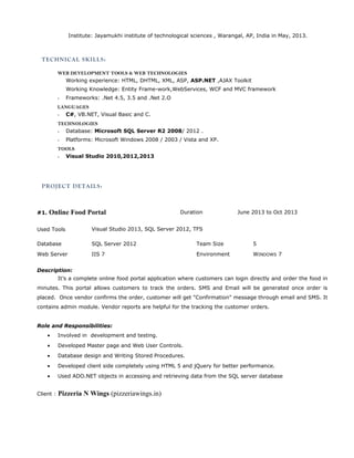 Harish Resume | DOC | Web Development | Internet