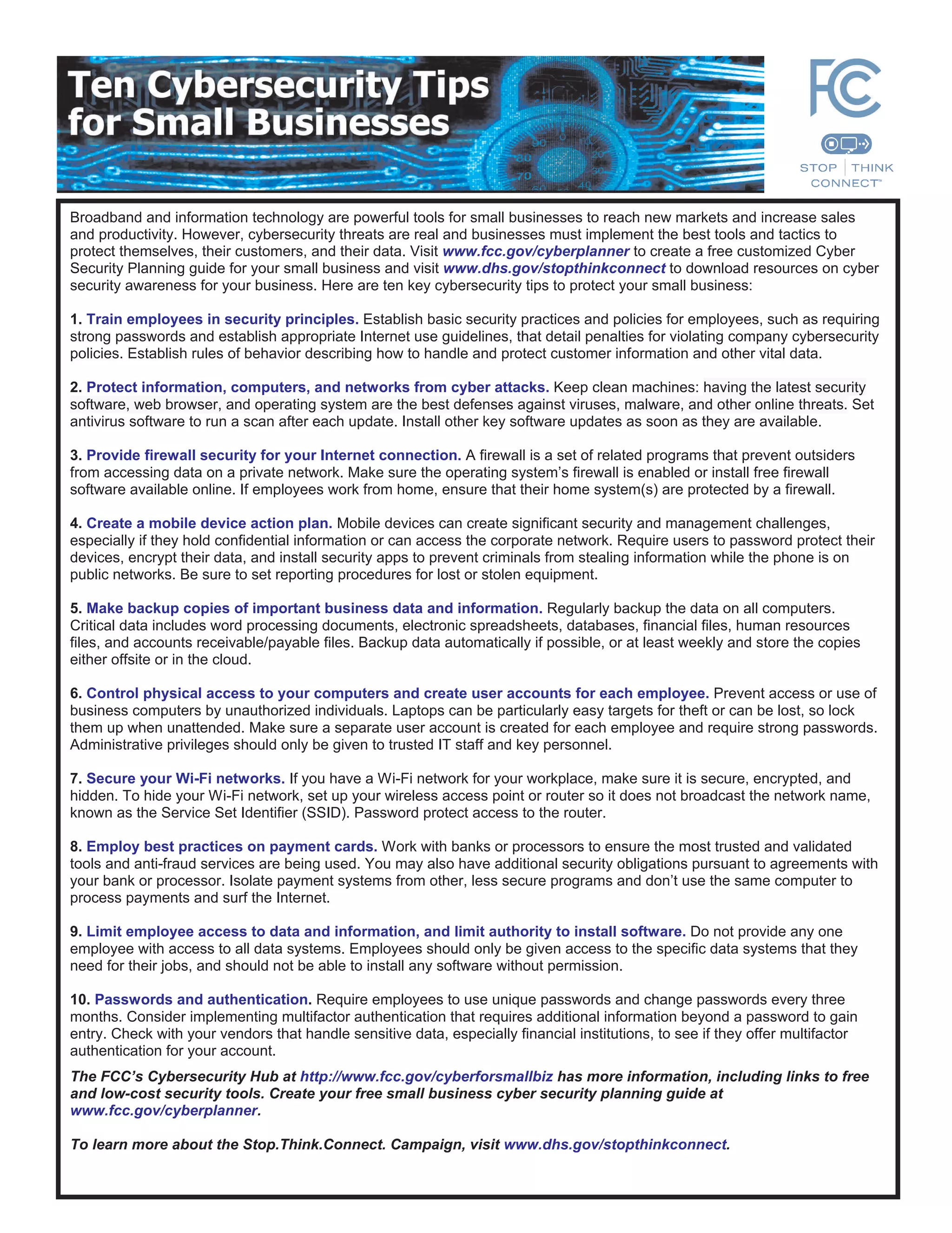 FCC Guidelines on Cyber Security | PDF