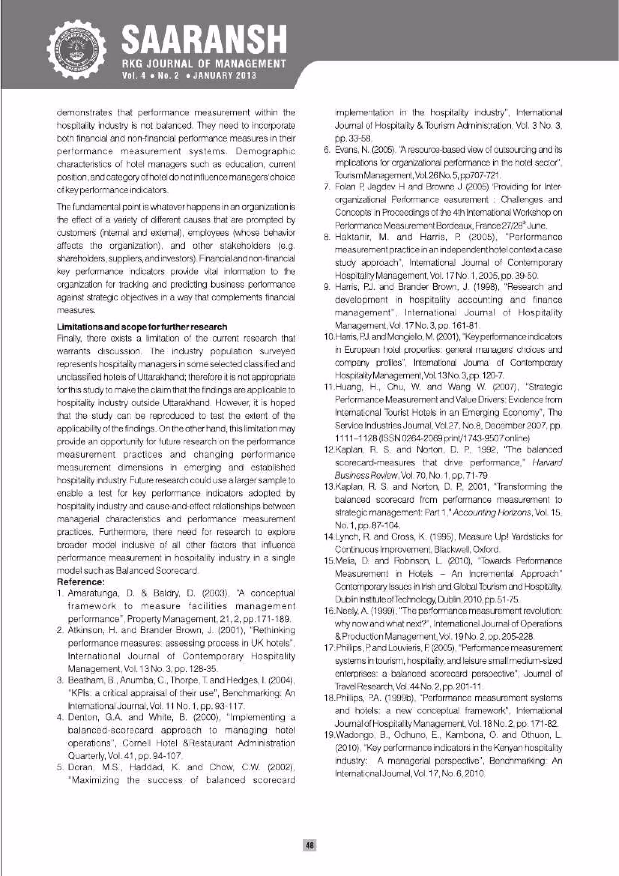 Key performance indicators in Hospitality Industry | PDF