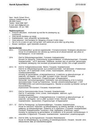 CV Henrik Sylvest Worm 06082015 | DOCX
