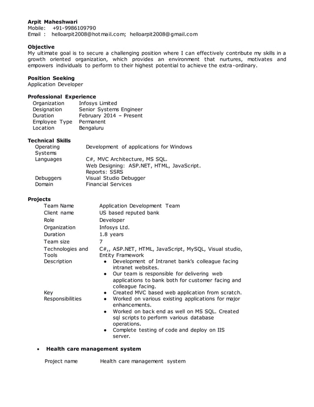 Resume Arpit Maheshwari | DOCX | Web Development | Internet