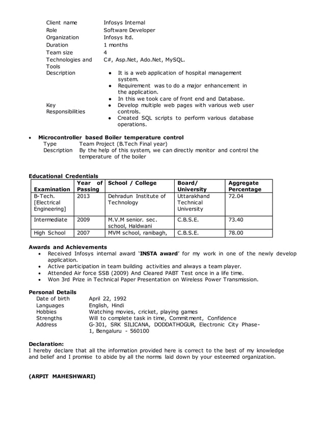 Resume Arpit Maheshwari | DOCX | Web Development | Internet