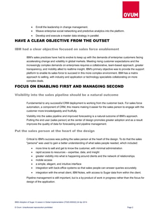 IBM Use Case for SugarCRM | PDF