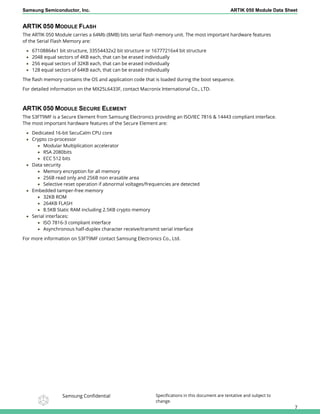 Samsung ARTIK 050 (ARTIK ZERO) Modules Data Sheet | PDF