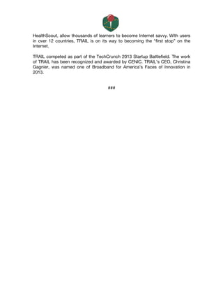 Education Technology Startup TRAIL Files Open Internet Comment with the ...