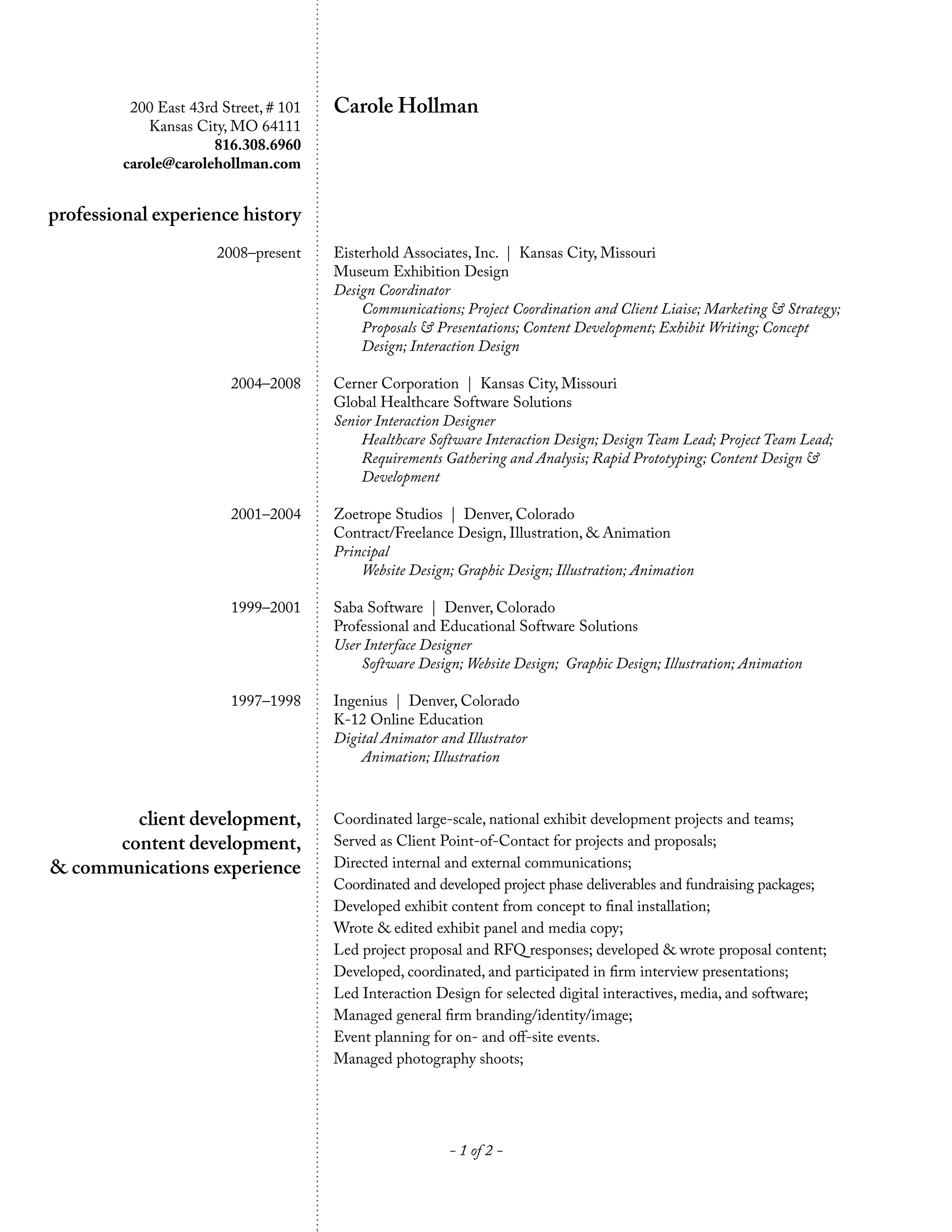 Carole Hollman Resume 2016 | PDF | Technology & Computing
