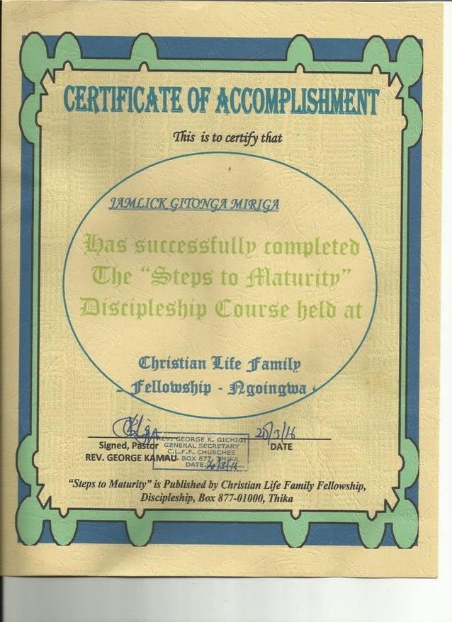 jamlick bible training certificate | PDF