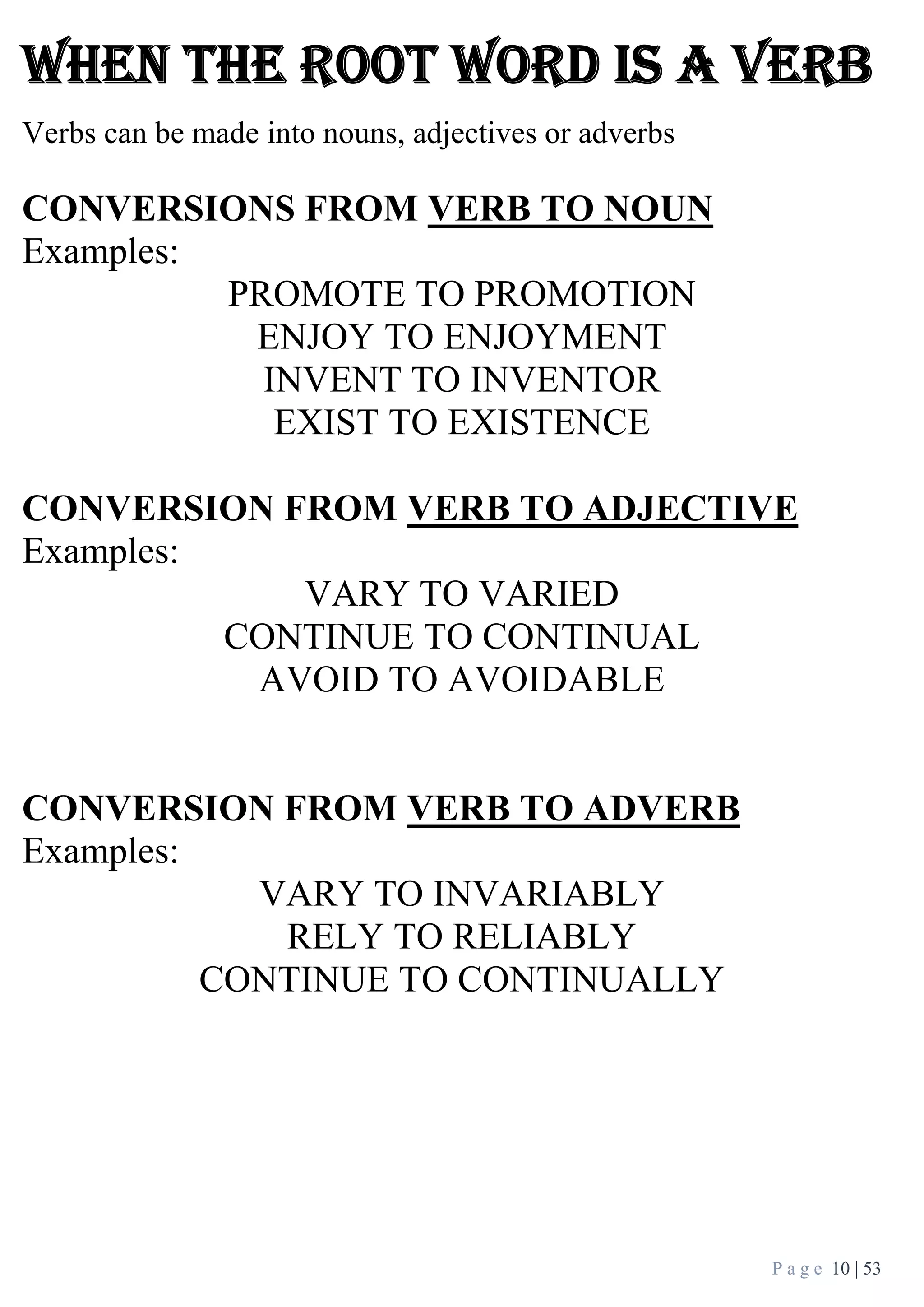FCE CAE WORD FORMATION | PDF