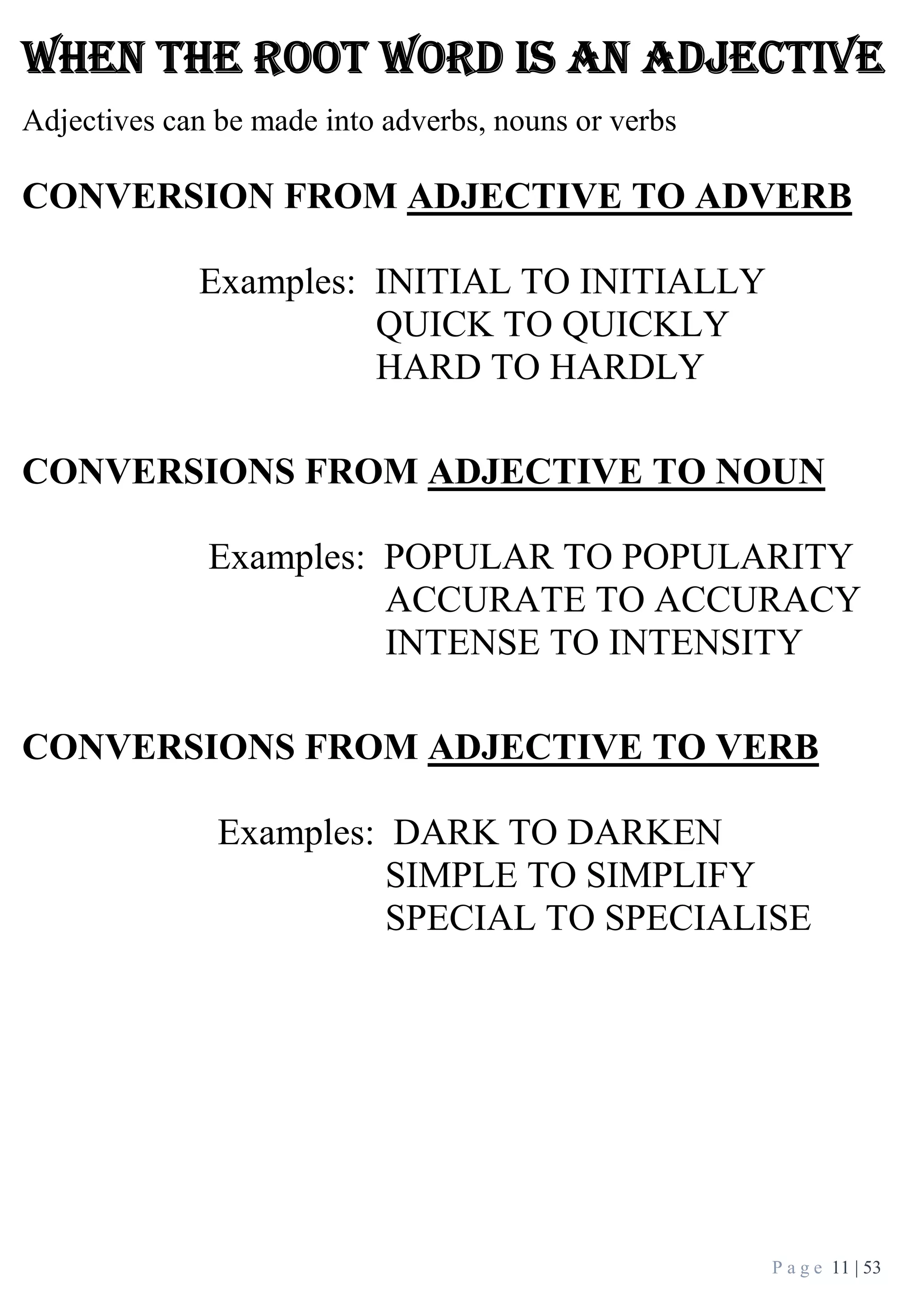 FCE CAE WORD FORMATION | PDF