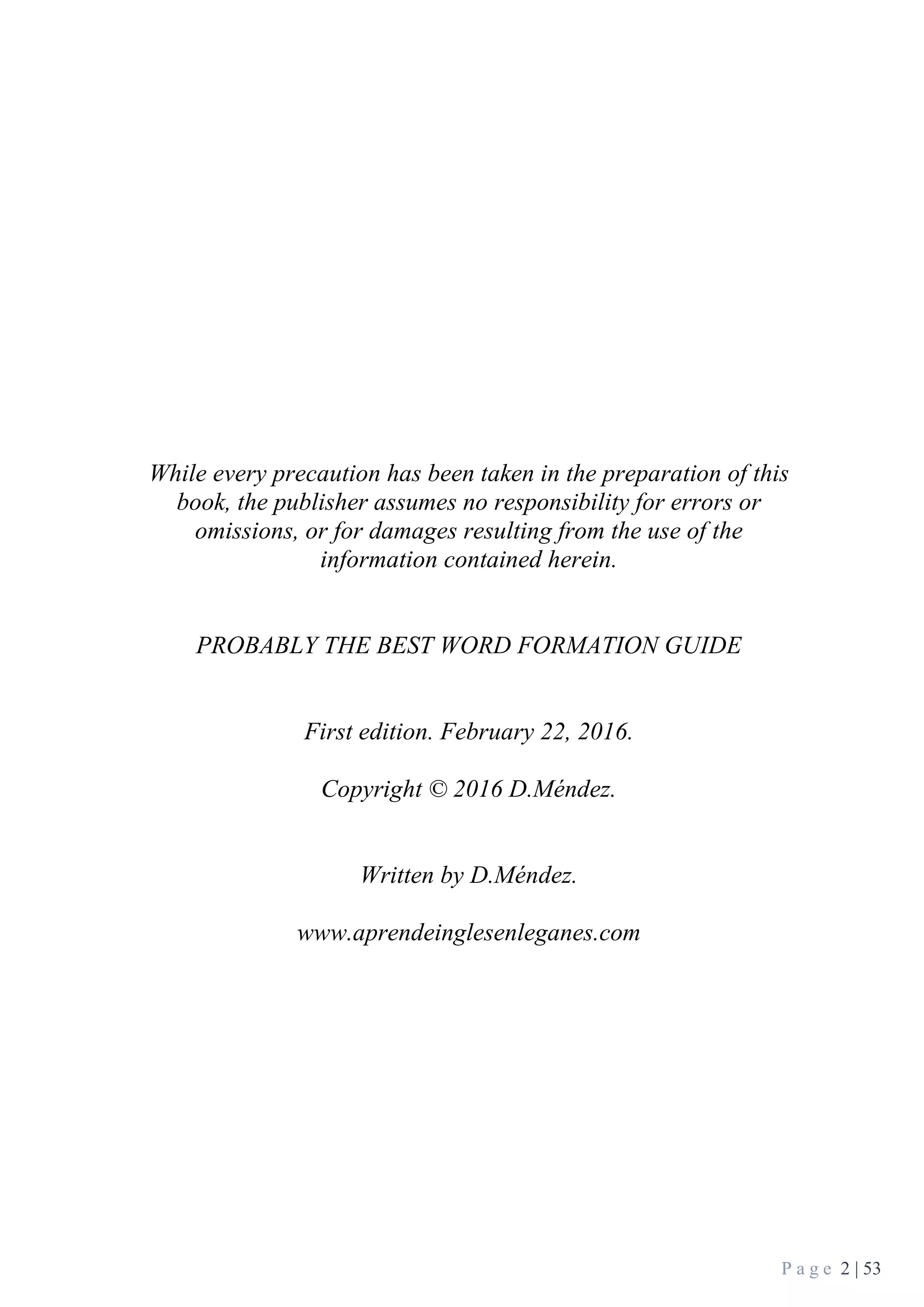 FCE CAE WORD FORMATION | PDF