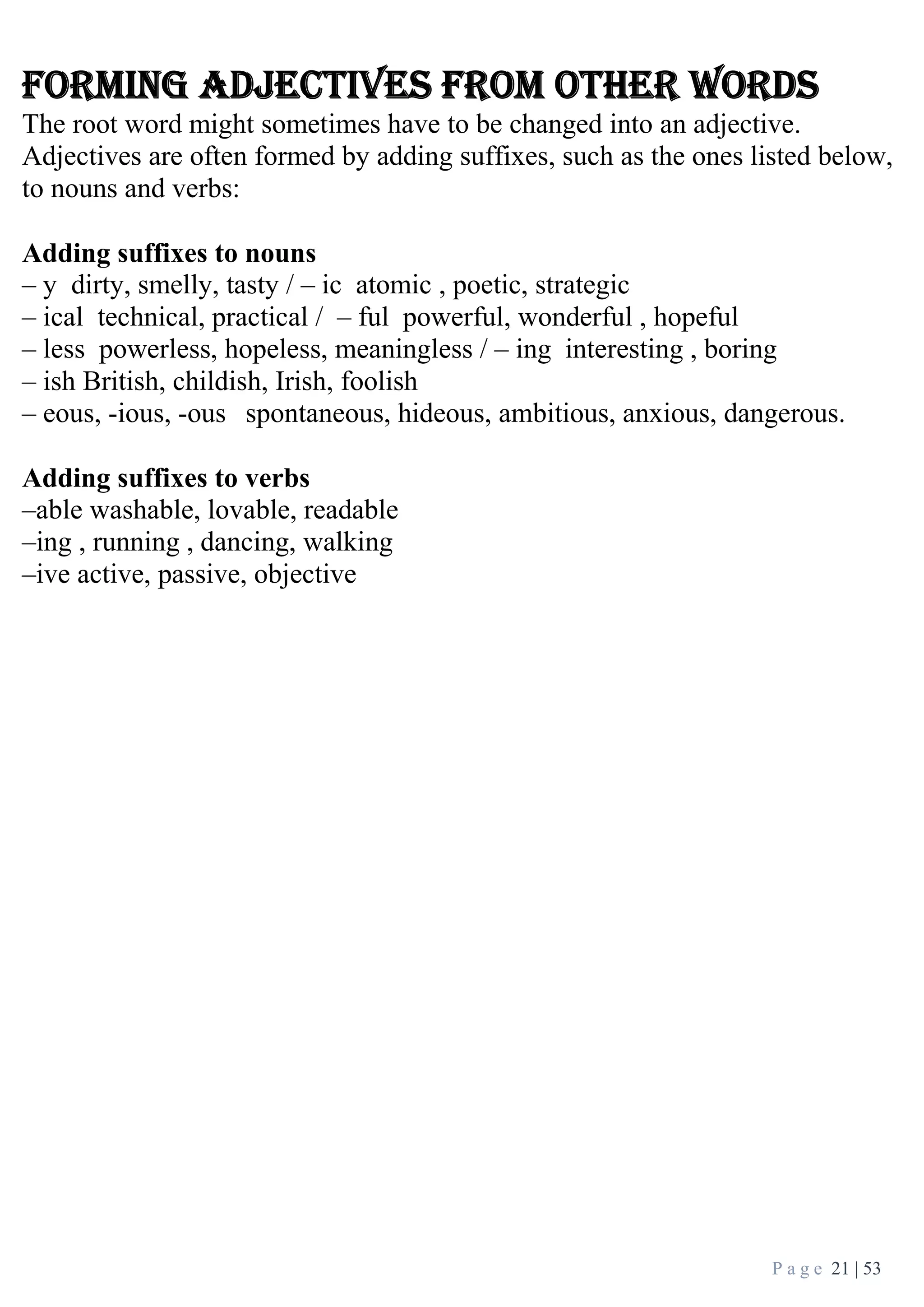 FCE CAE WORD FORMATION | PDF