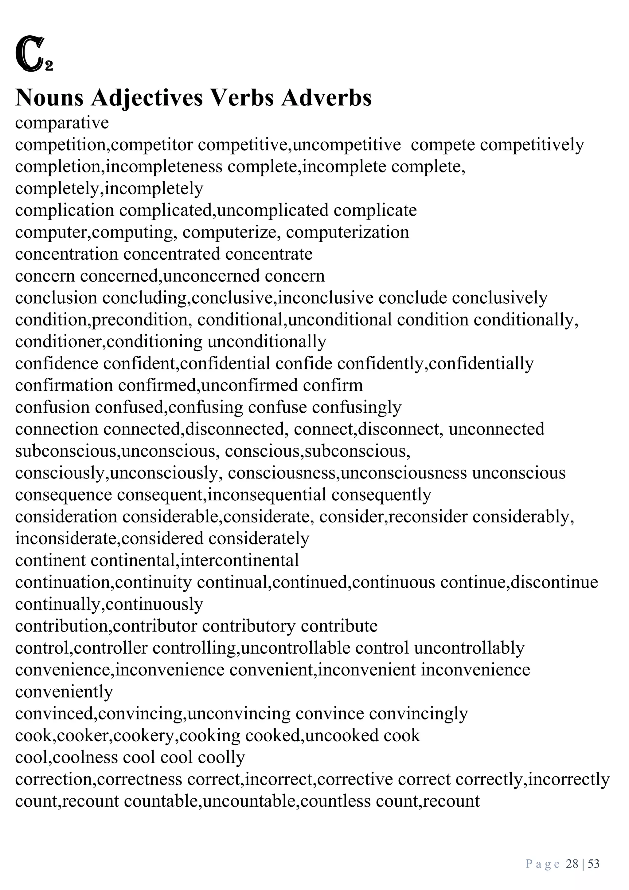 FCE CAE WORD FORMATION | PDF