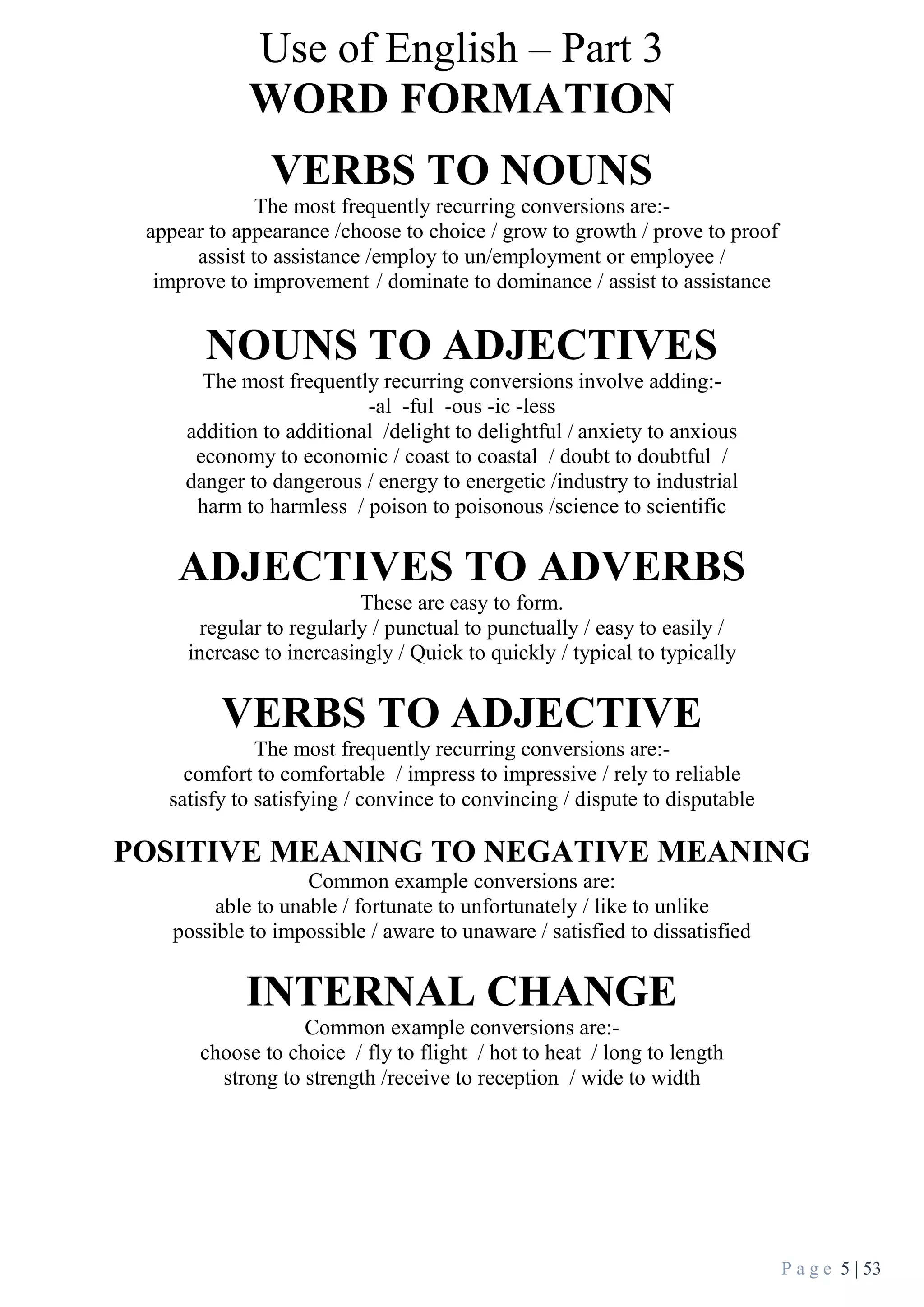 FCE CAE WORD FORMATION | PDF