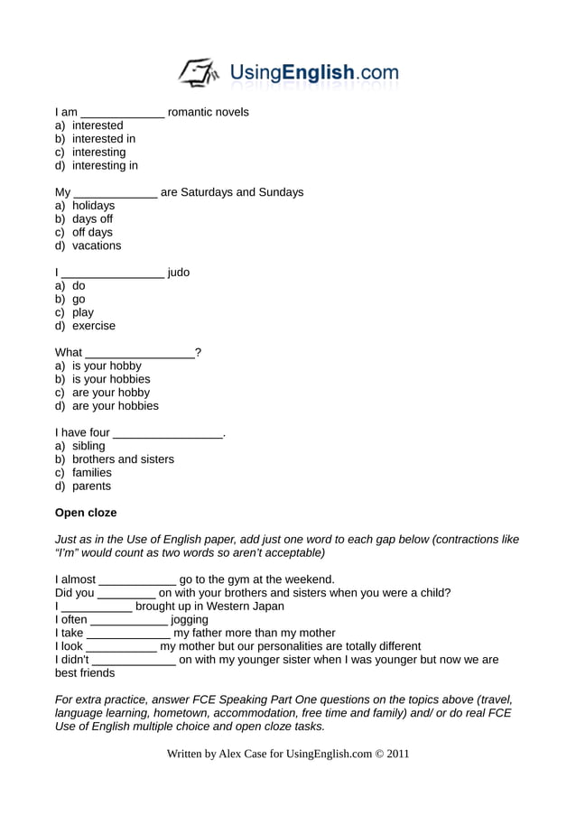 Fce first-certificate-in-english-speaking-common-mistakes | PDF ...