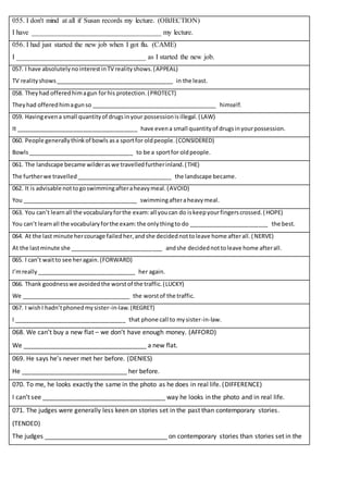 Fce key-word-transformation 250 exercises | DOC