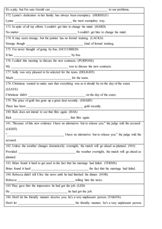 Fce key-word-transformation 250 exercises | DOC