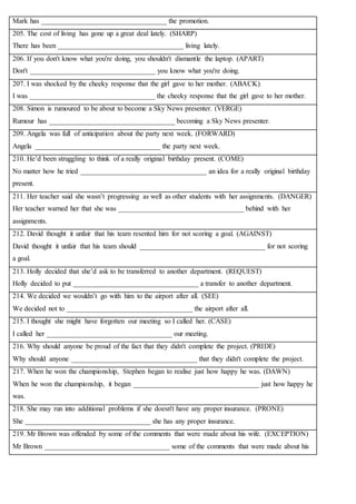 Fce key-word-transformation 250 exercises | DOC